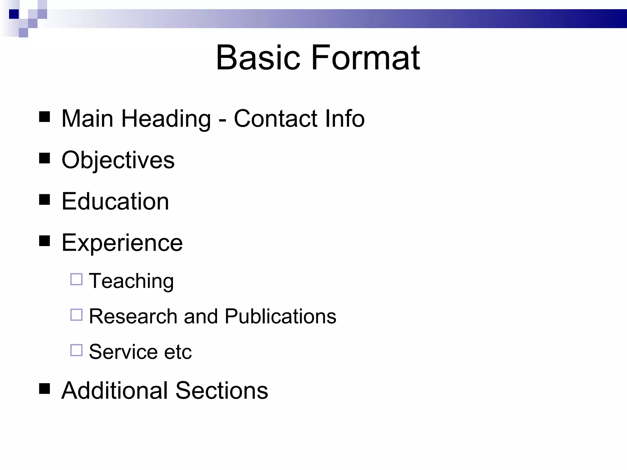 Preparing your cv | PPT