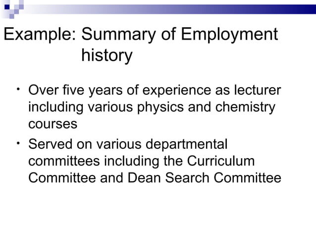 Preparing your cv | PPT