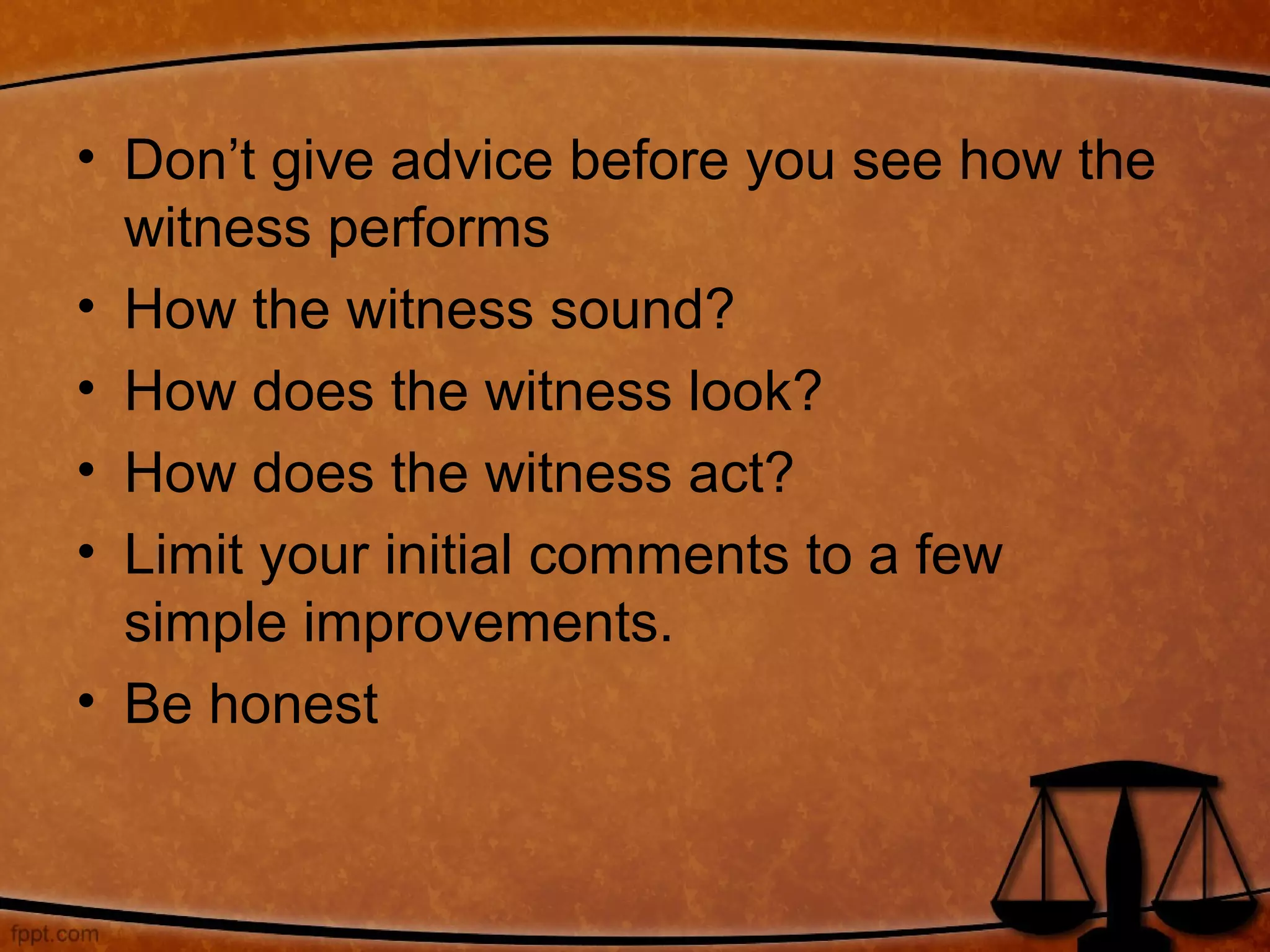 Preparing your witness for trial | PPT | Legal Services Industry ...