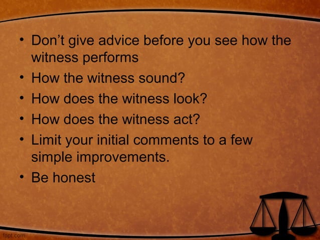Preparing your witness for trial | PPT | Legal Services Industry ...