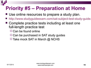 Prepartion for sat exam study guide | PPT
