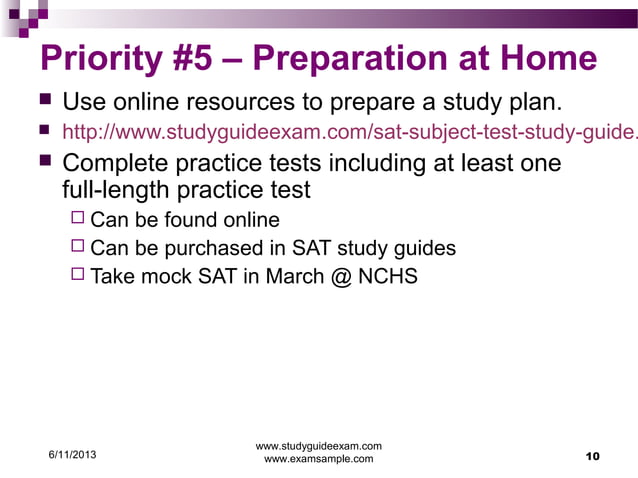Prepartion for sat exam study guide | PPT