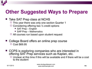 Prepartion for sat exam study guide | PPT