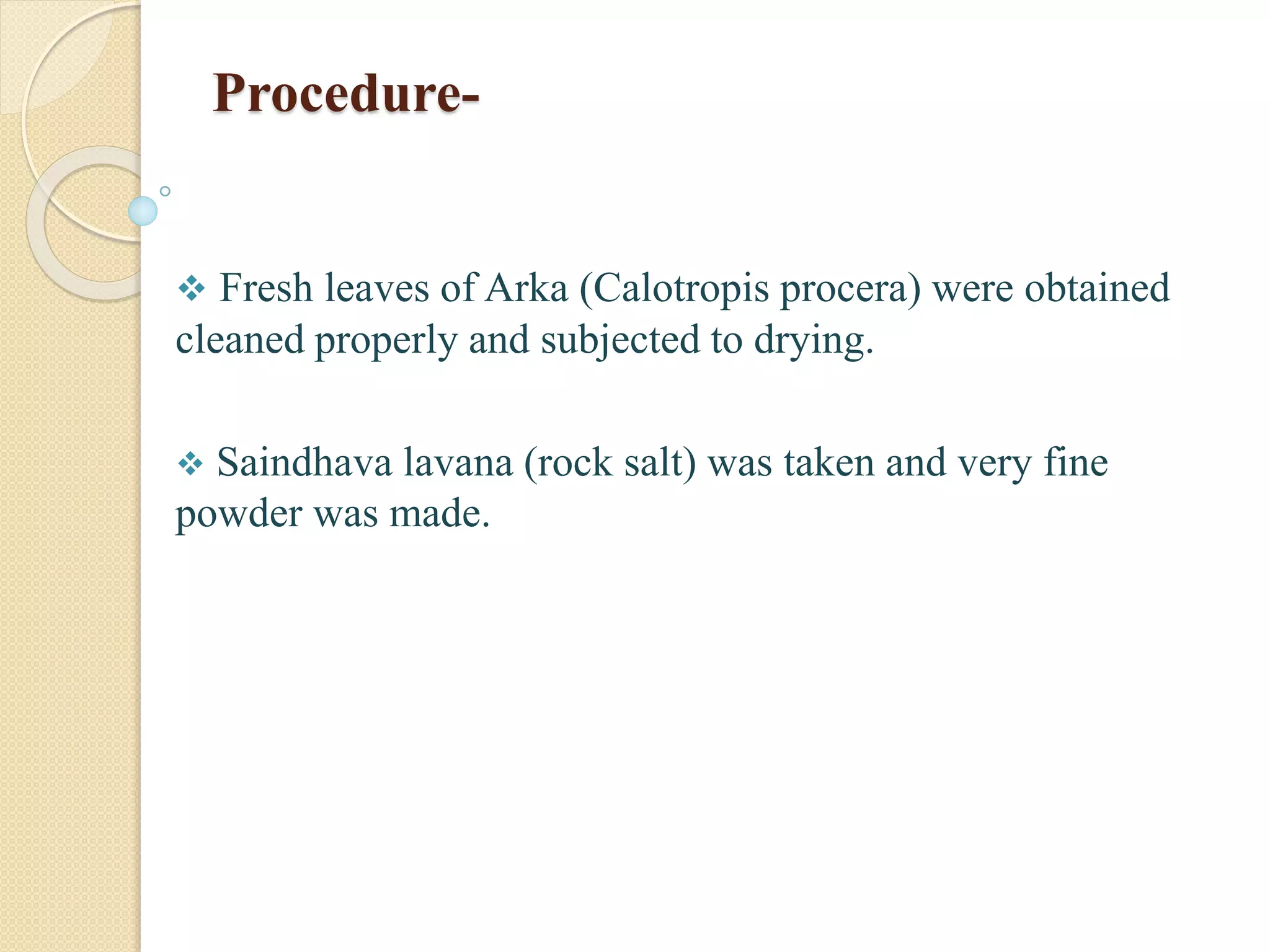 Prepatation of arka lavana | PPTX