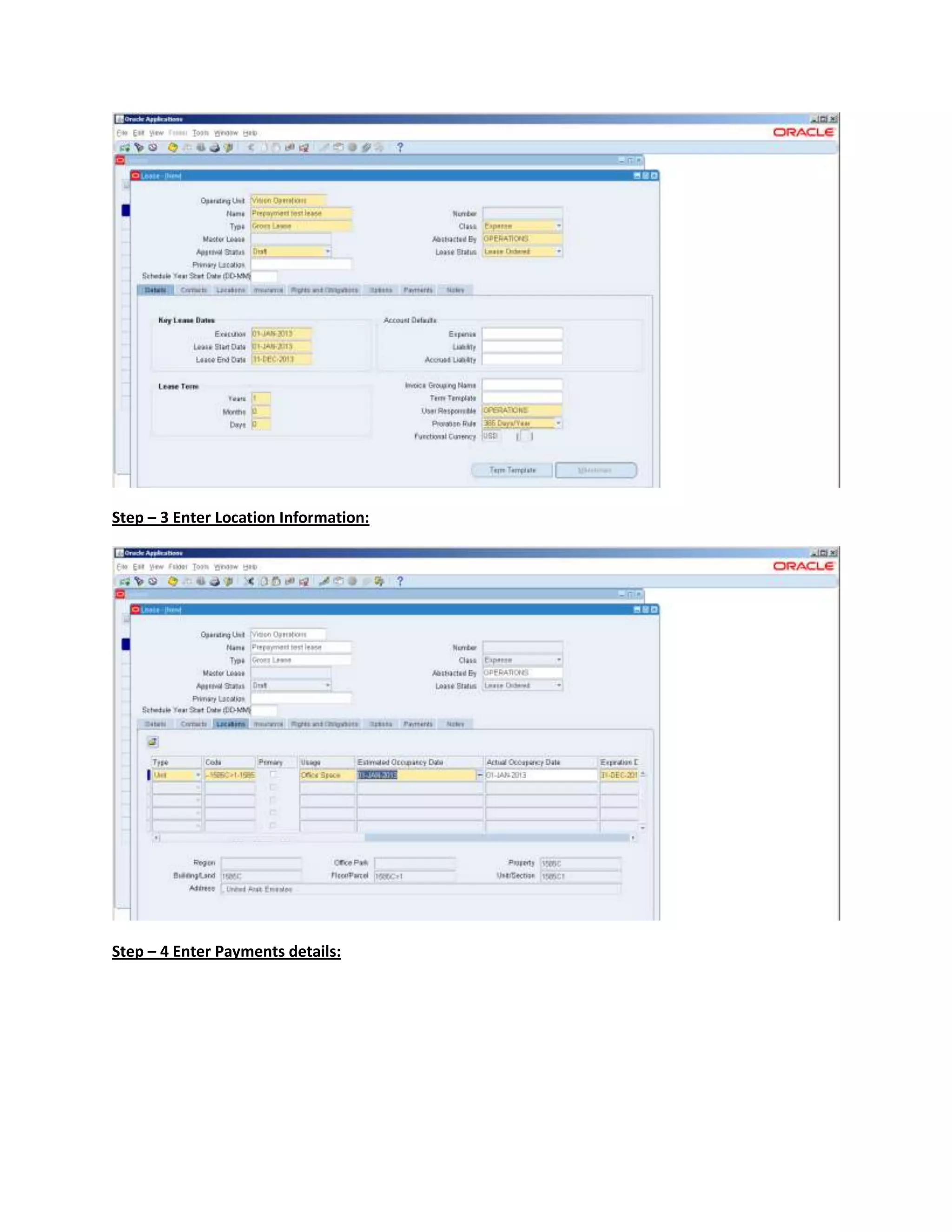 Prepayments "Oracle Property Manager" | DOCX