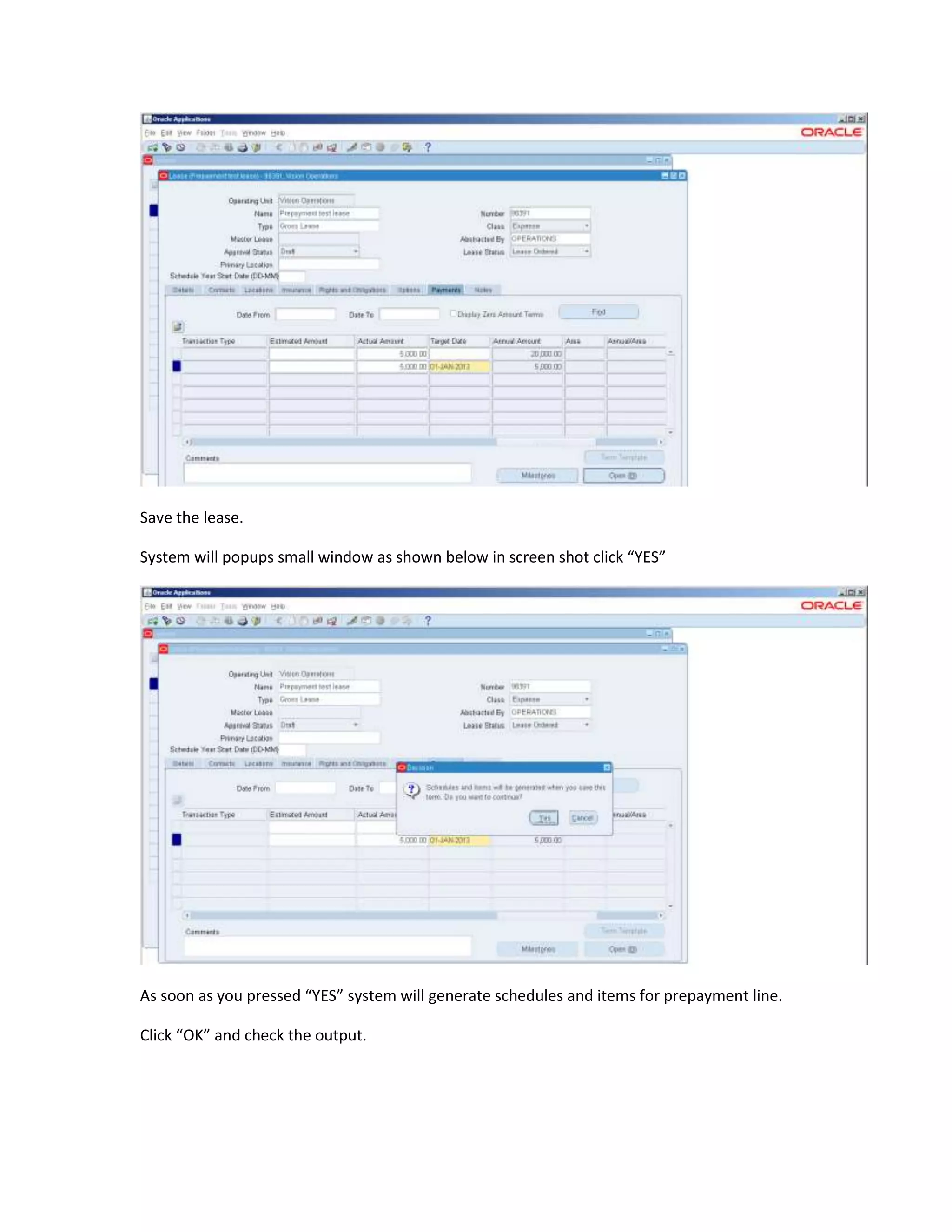 Prepayments "Oracle Property Manager" | DOCX
