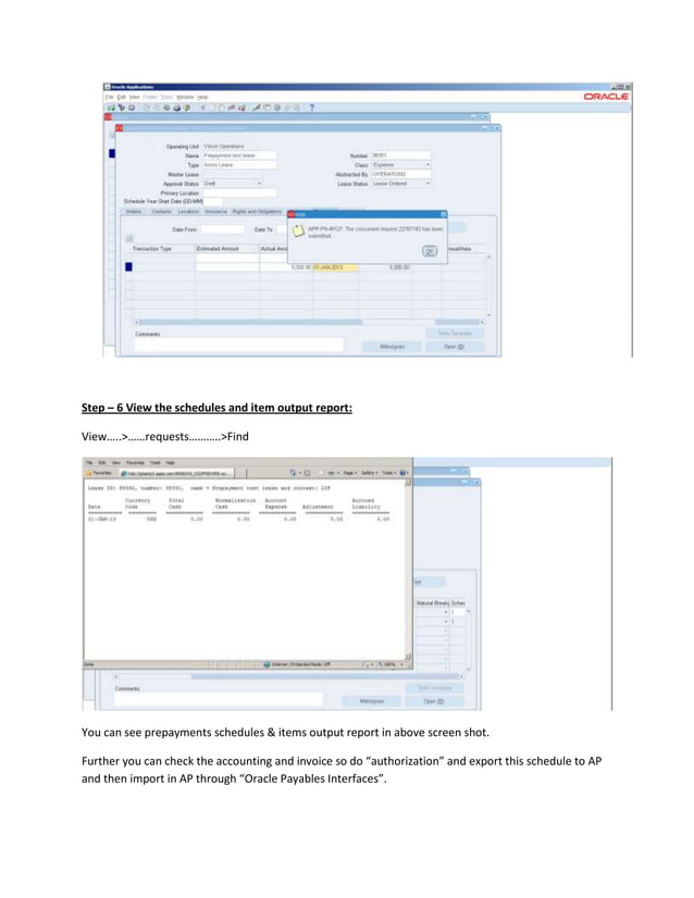 Prepayments "Oracle Property Manager" | PDF