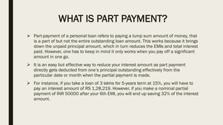 Prepayment and part payment | PPT