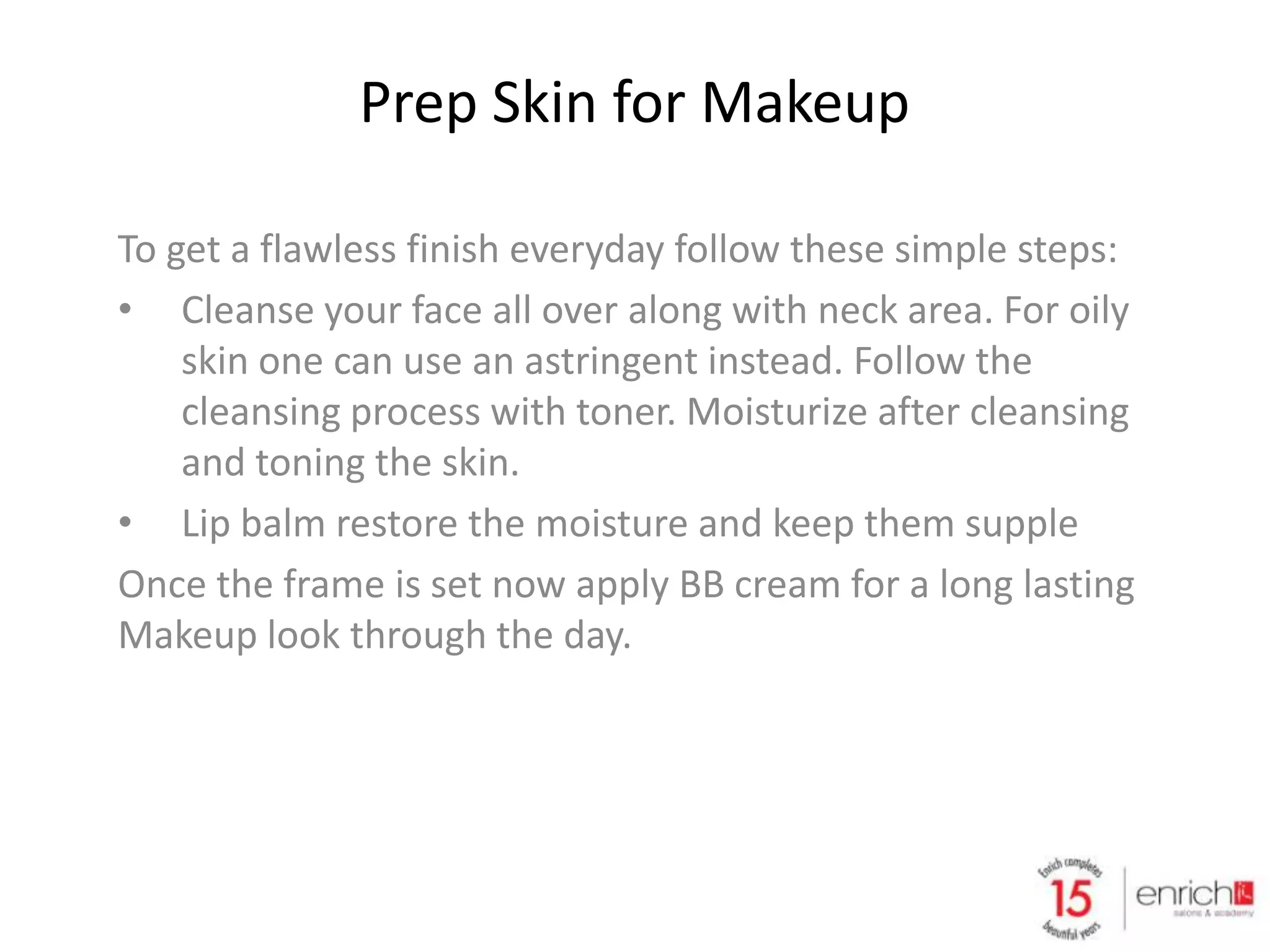 Prep before makeup | PPTX