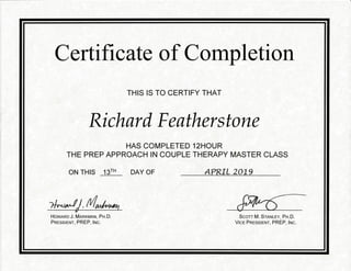 Prep Approach Couple Therapy Master Class | PPT