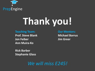 Prep engine final 2013 stanford e245 | PPT