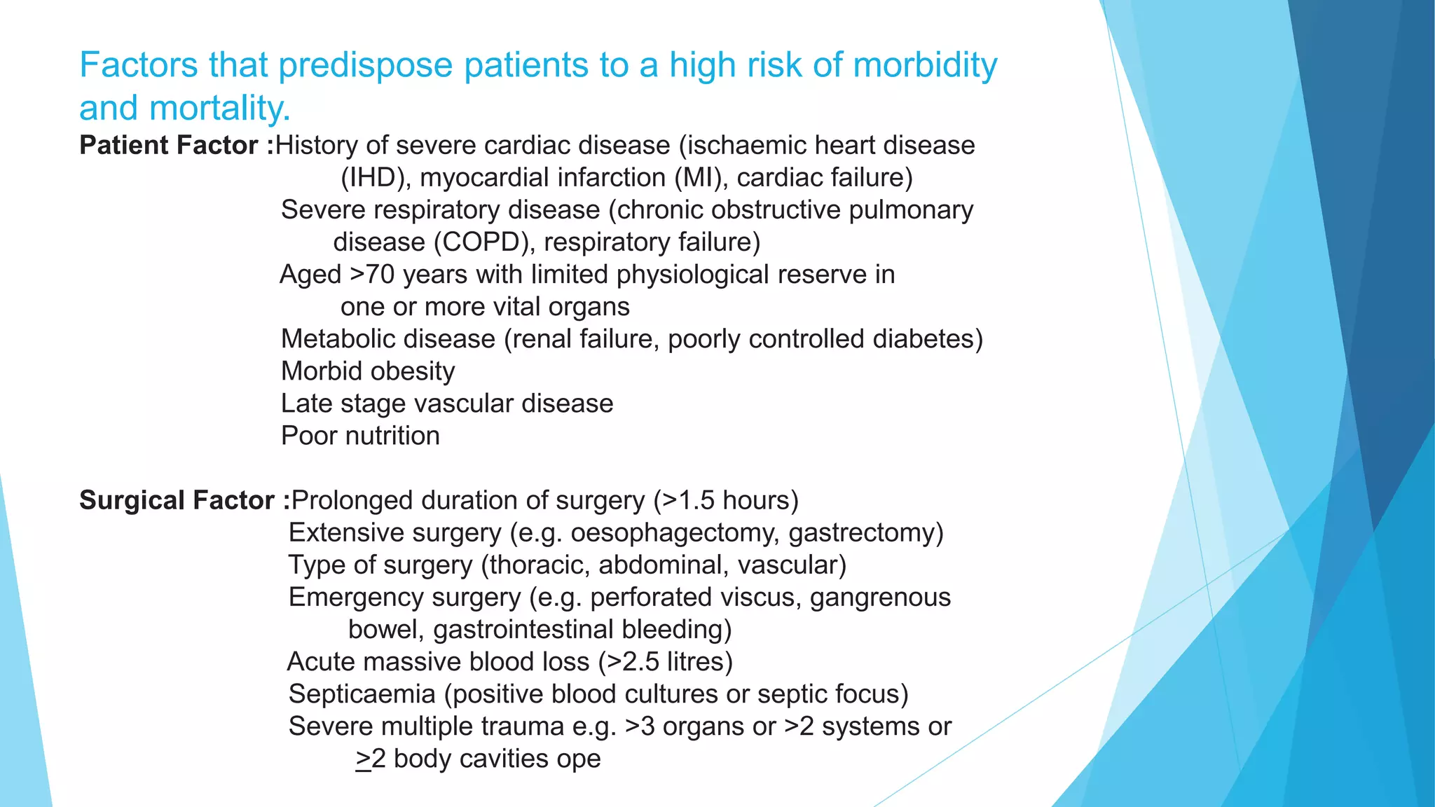 Preperation of a patient for surgery with systemic comorbidities | PPTX
