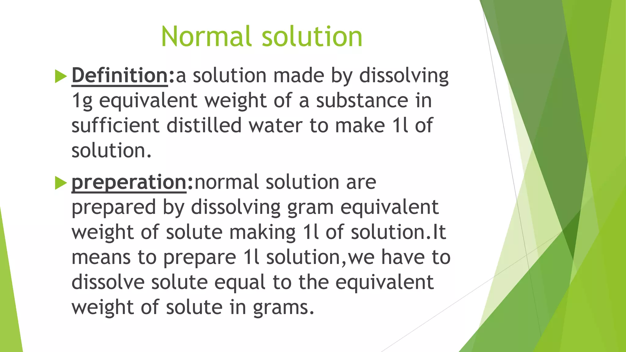 Preperation of solution | PPTX