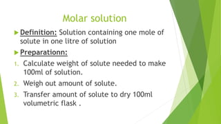 Preperation of solution | PPTX