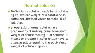 Preperation of solution | PPTX