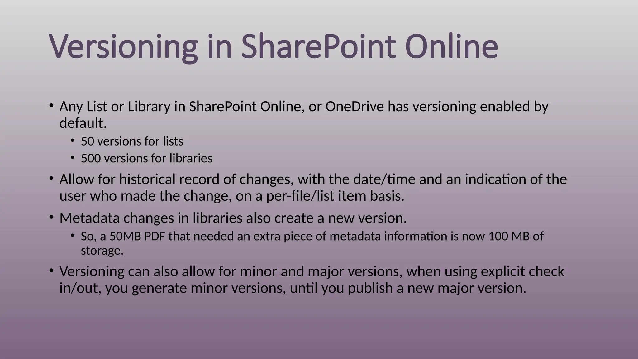 Prep for Copilot and optimize storage with versioning in M365 | PPTX