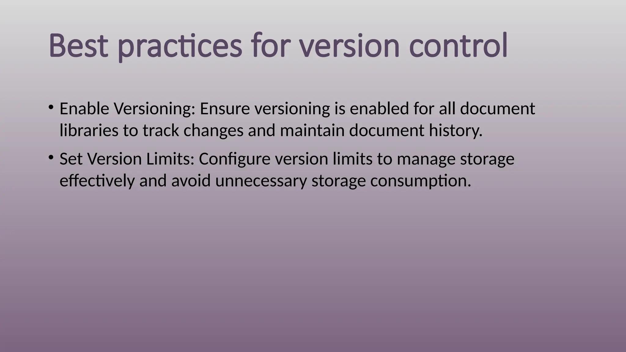 Prep for Copilot and optimize storage with versioning in M365 | PPTX