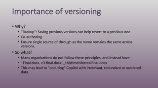Prep for Copilot and optimize storage with versioning in M365 | PPTX