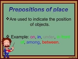 Grammar Topic: Prepositions | PPT