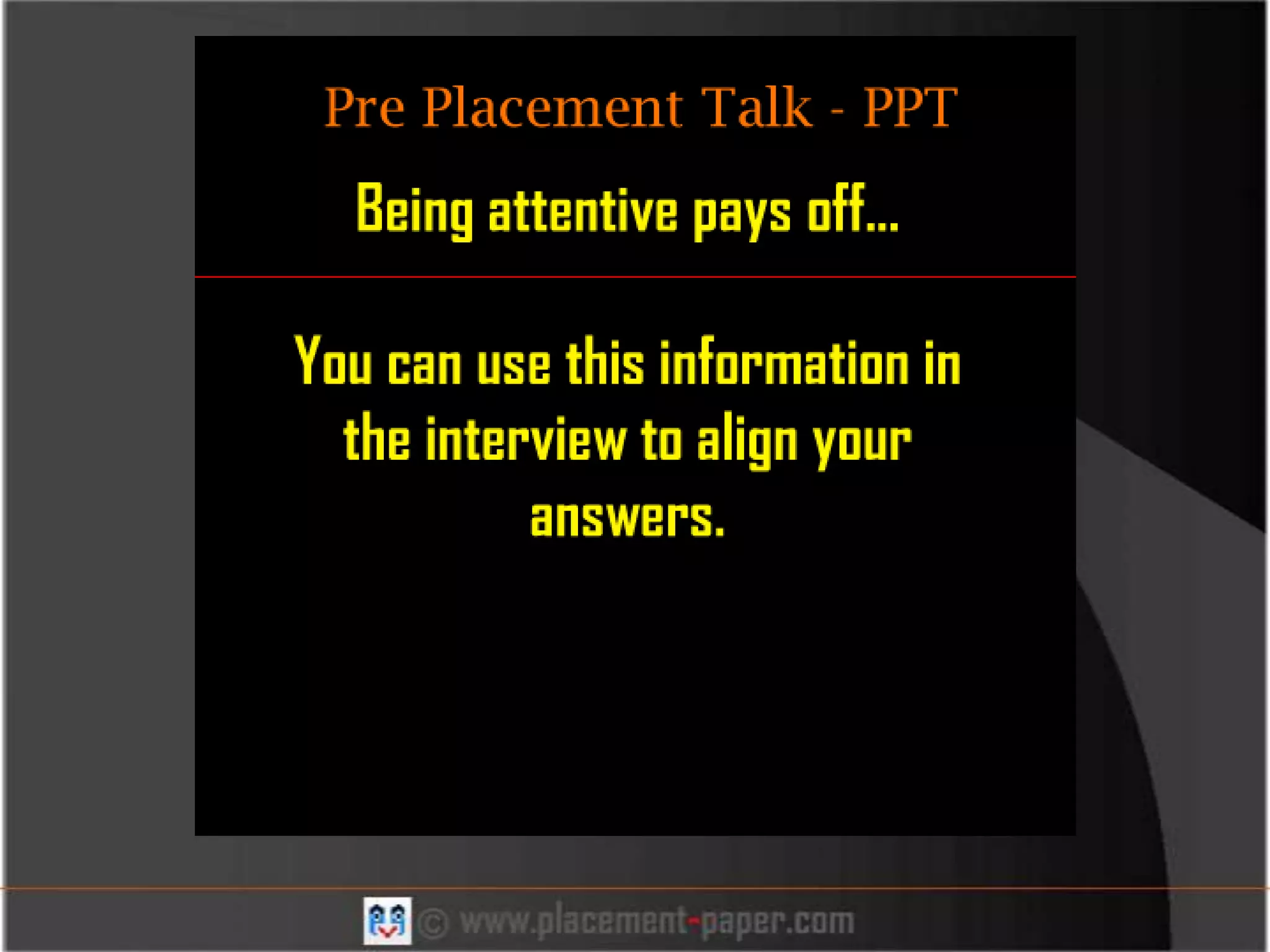 Pre Placement Talk | PDF