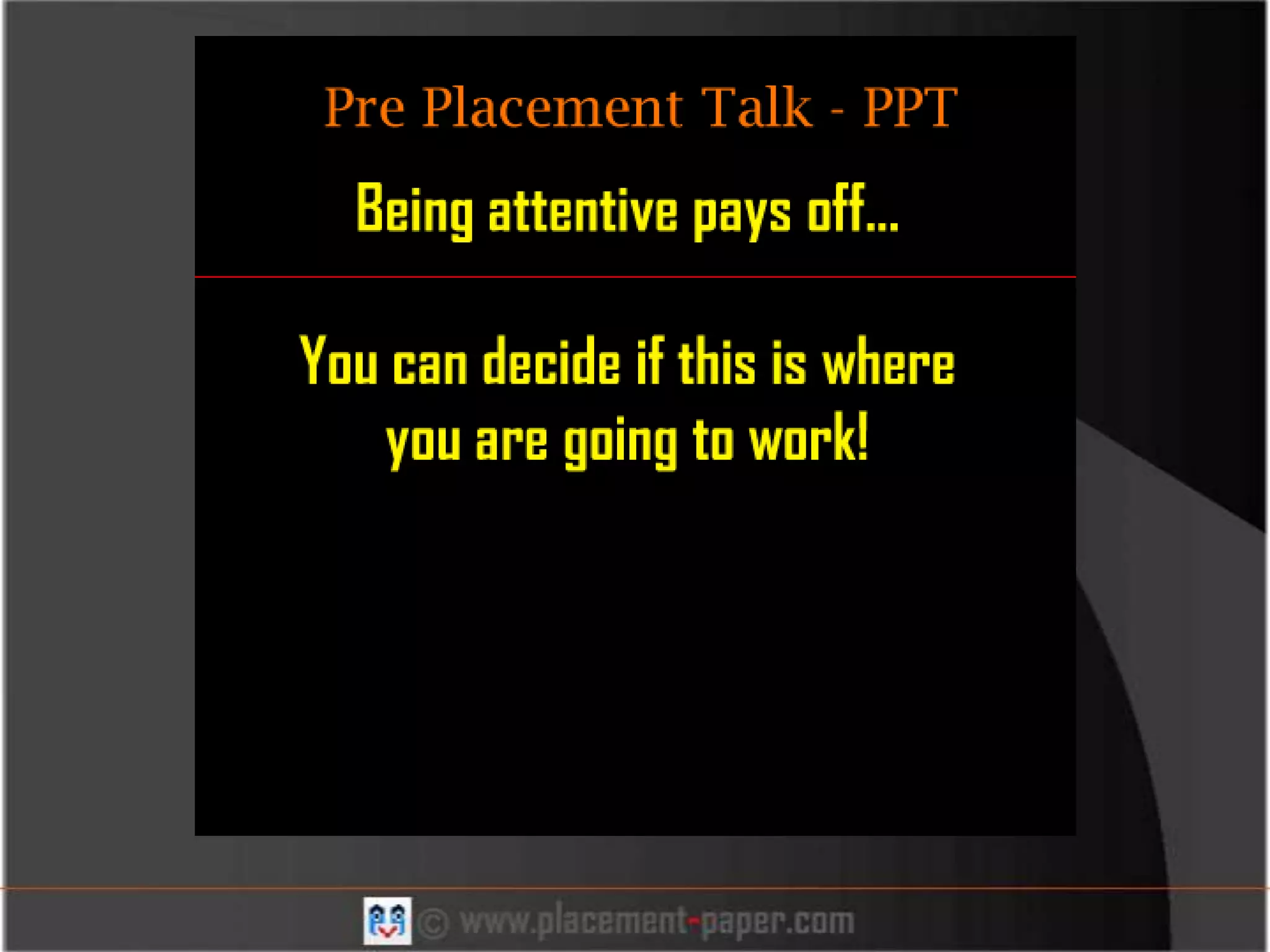 Pre Placement Talk | PDF