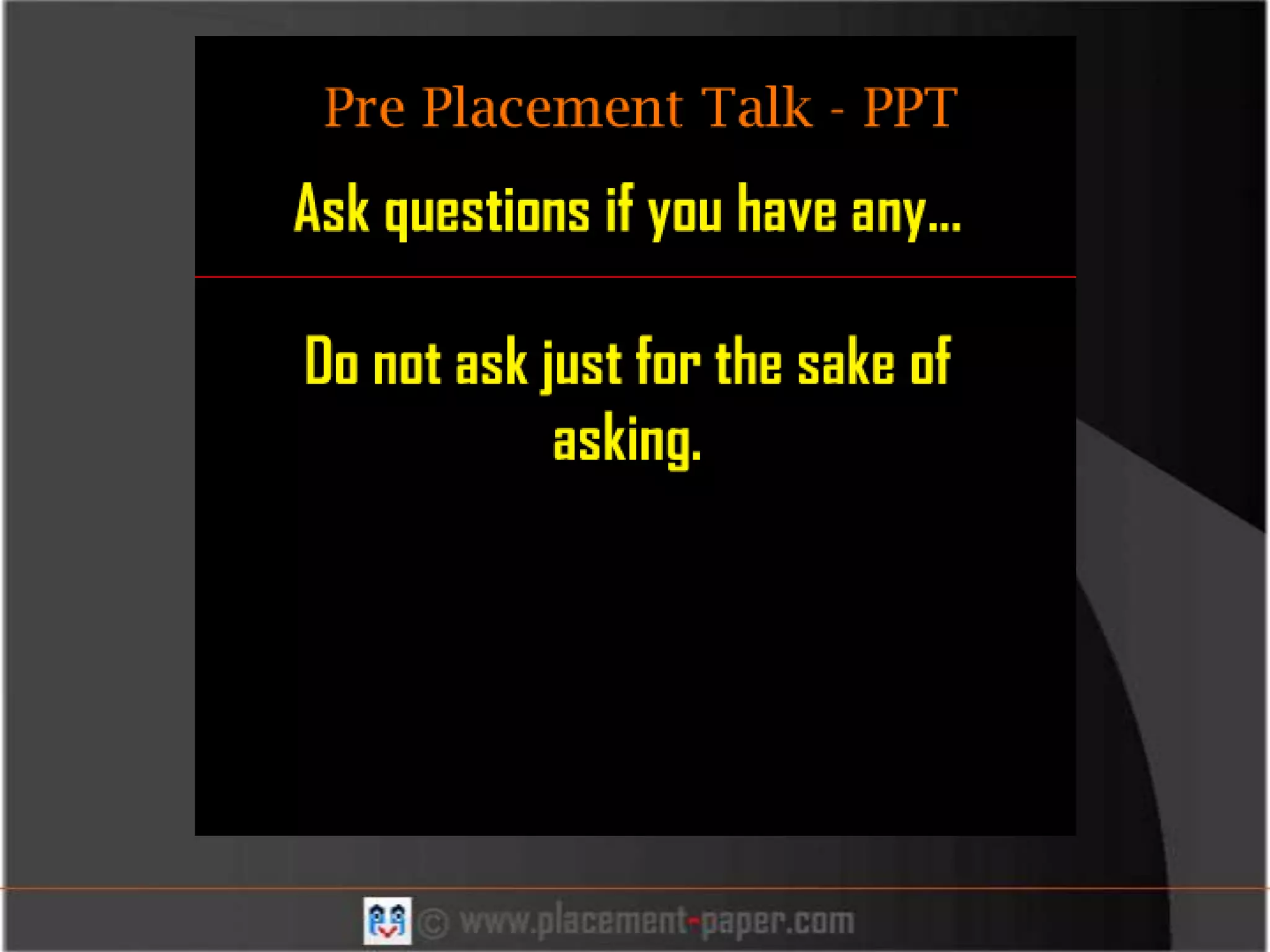 Pre Placement Talk | PDF