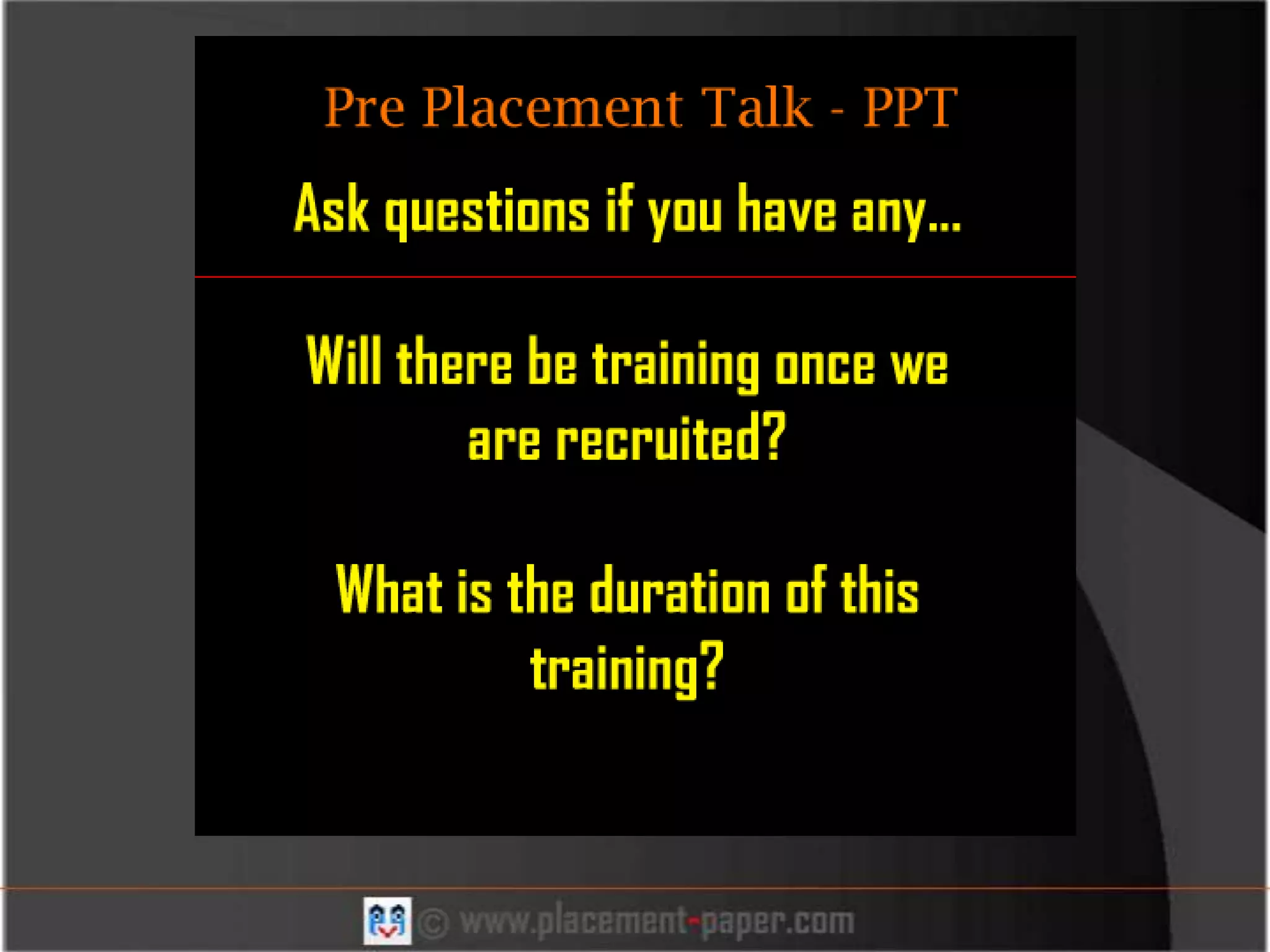 Pre Placement Talk | PDF
