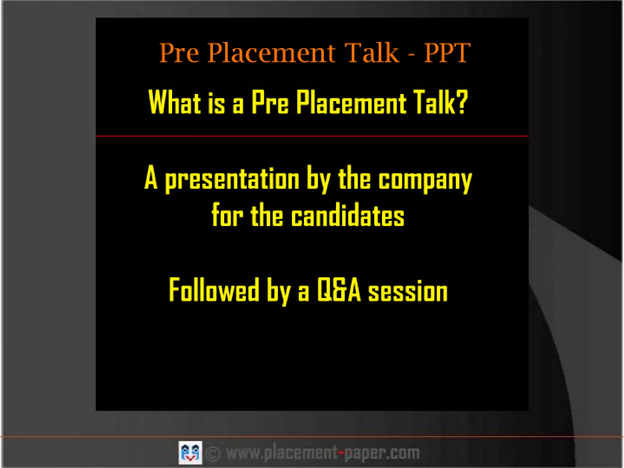 Pre Placement Talk | PDF