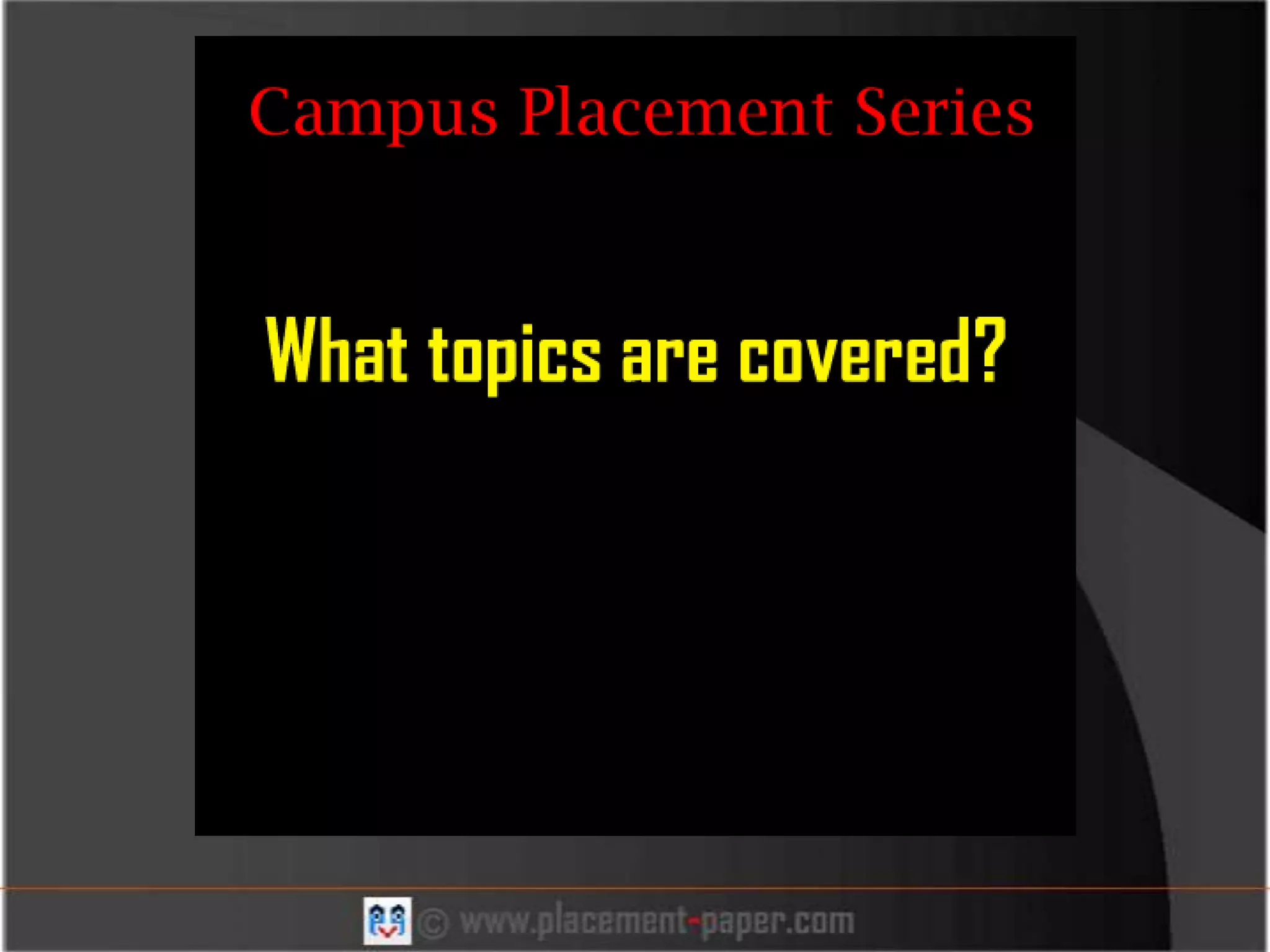 Pre Placement Talk | PDF