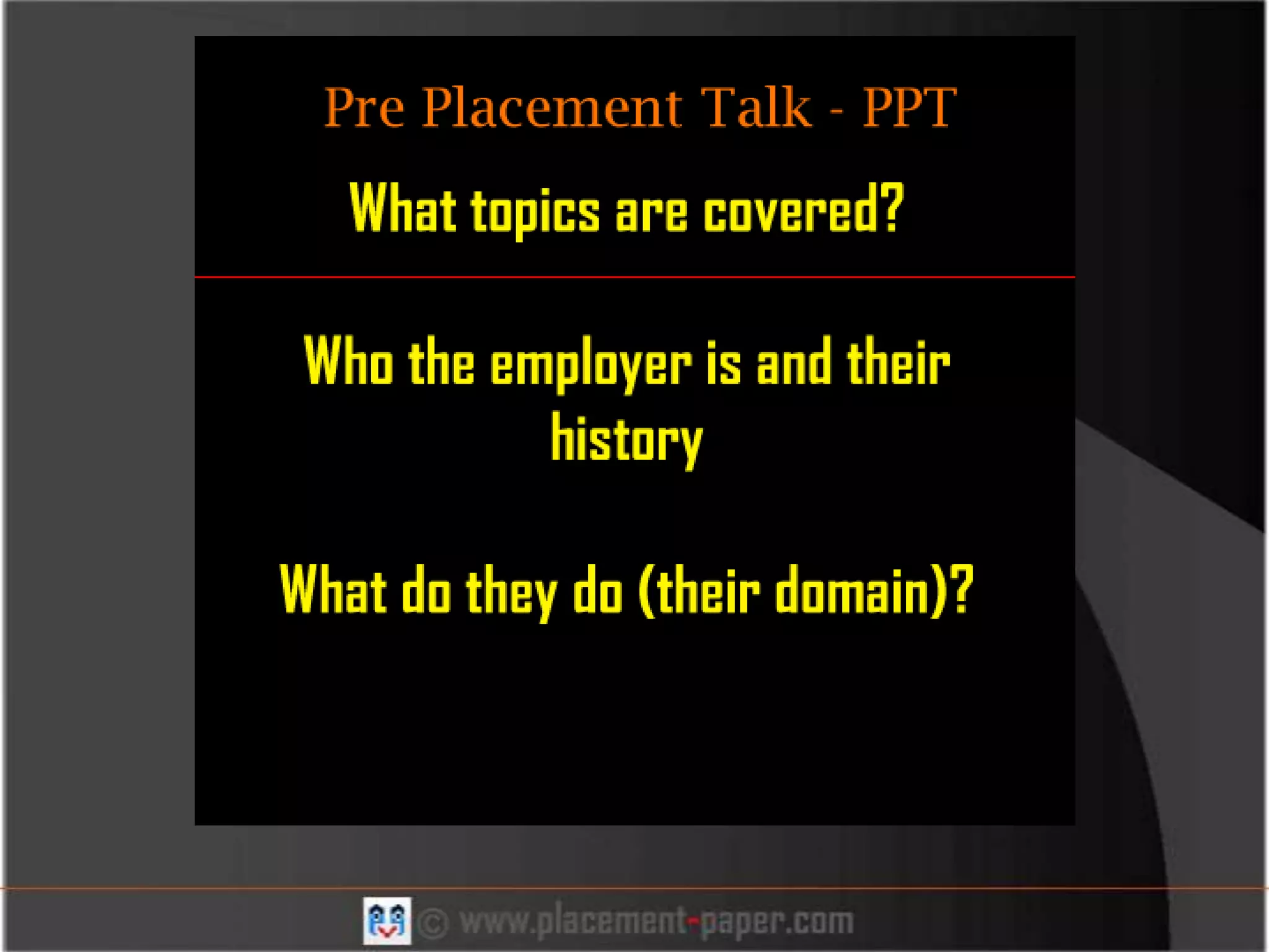 Pre Placement Talk | PDF