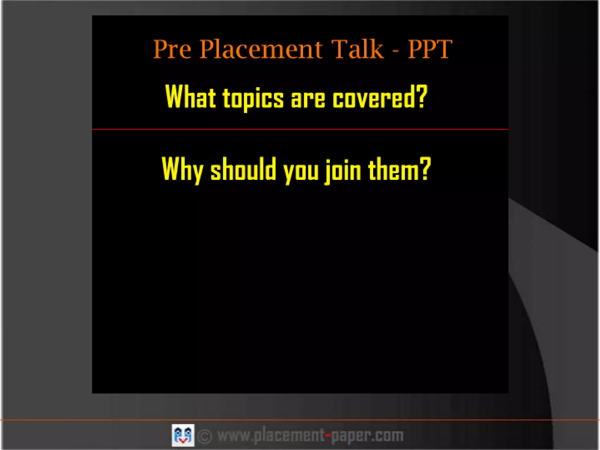 Pre Placement Talk | PDF