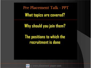 Pre Placement Talk | PDF