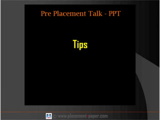 Pre Placement Talk | PDF