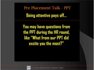 Pre Placement Talk | PDF