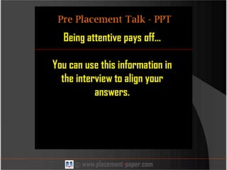 Pre Placement Talk | PDF