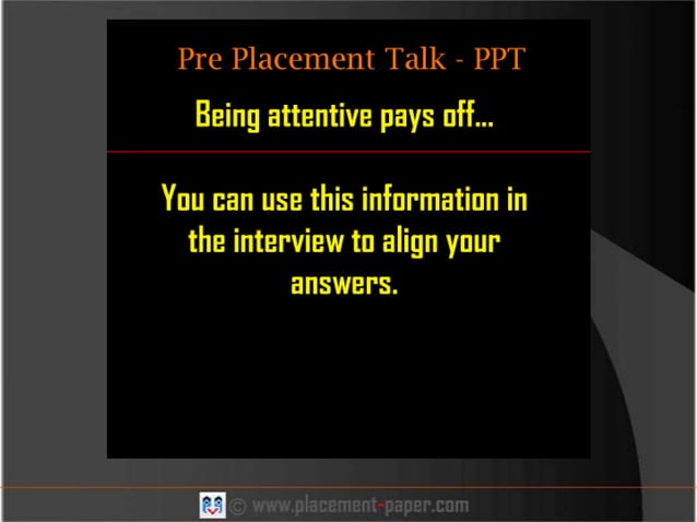 Pre Placement Talk | PDF