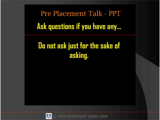 Pre Placement Talk | PDF