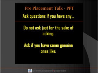 Pre Placement Talk | PDF