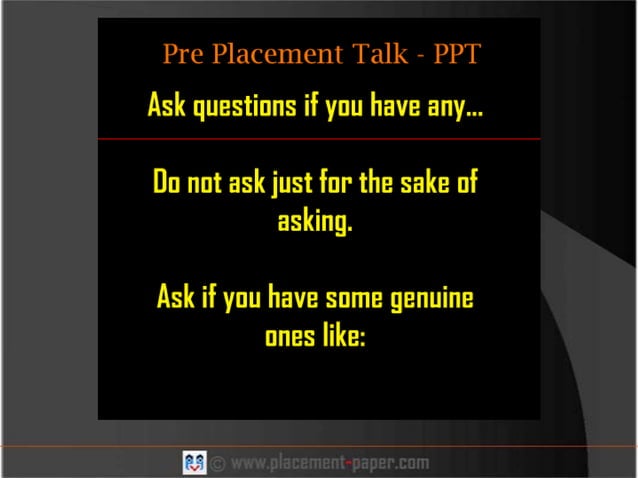 Pre Placement Talk | PDF