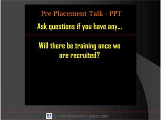 Pre Placement Talk | PDF