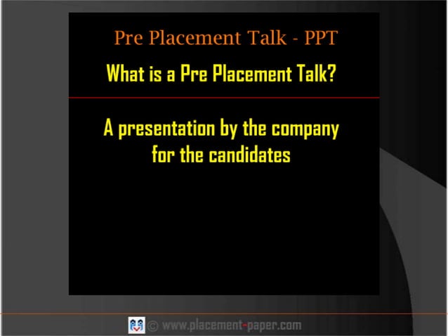 Pre Placement Talk | PDF