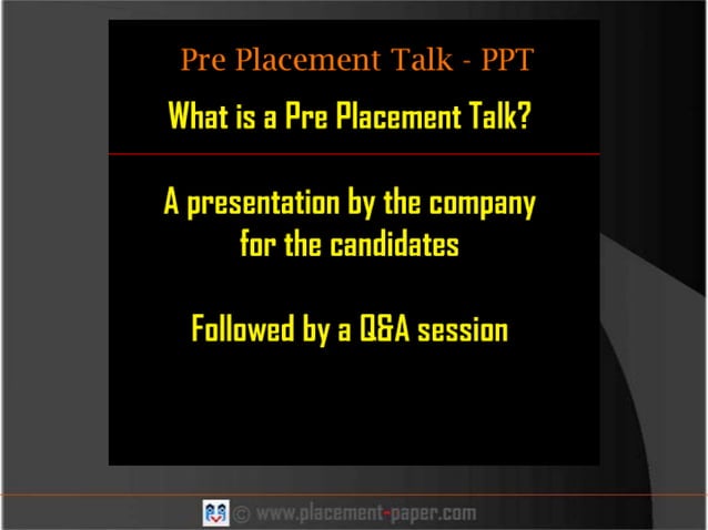 Pre Placement Talk | PDF