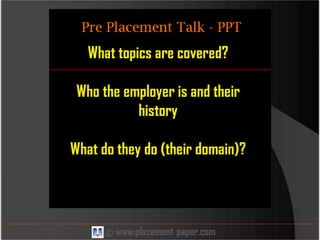 Pre Placement Talk | PDF