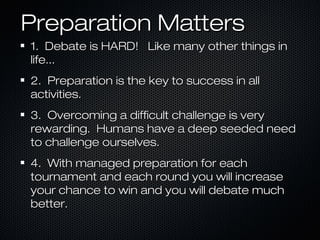 Prep lecture-Debate Tournaments | PPT