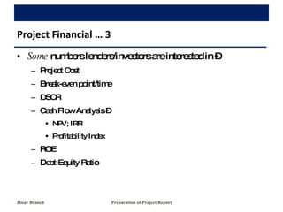 Preparation of Project Report | PPT