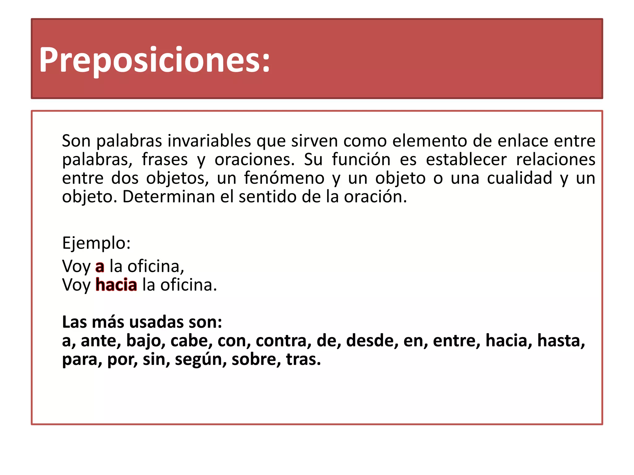 Preposiciones, conjunciones y fichas bibliográficas | PPT