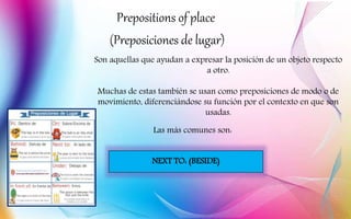 Preposiciones de lugar y tiempo en inglés. (Yunalis y Xuxan) | PPTX