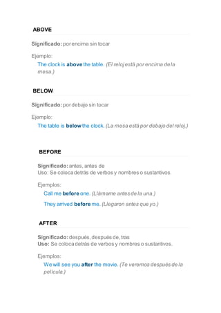 Preposiciones ingles | DOCX
