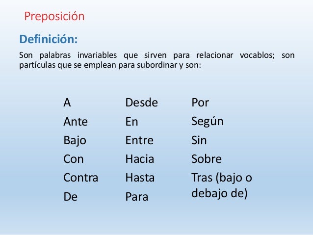 Preposiciones y conjunciones
