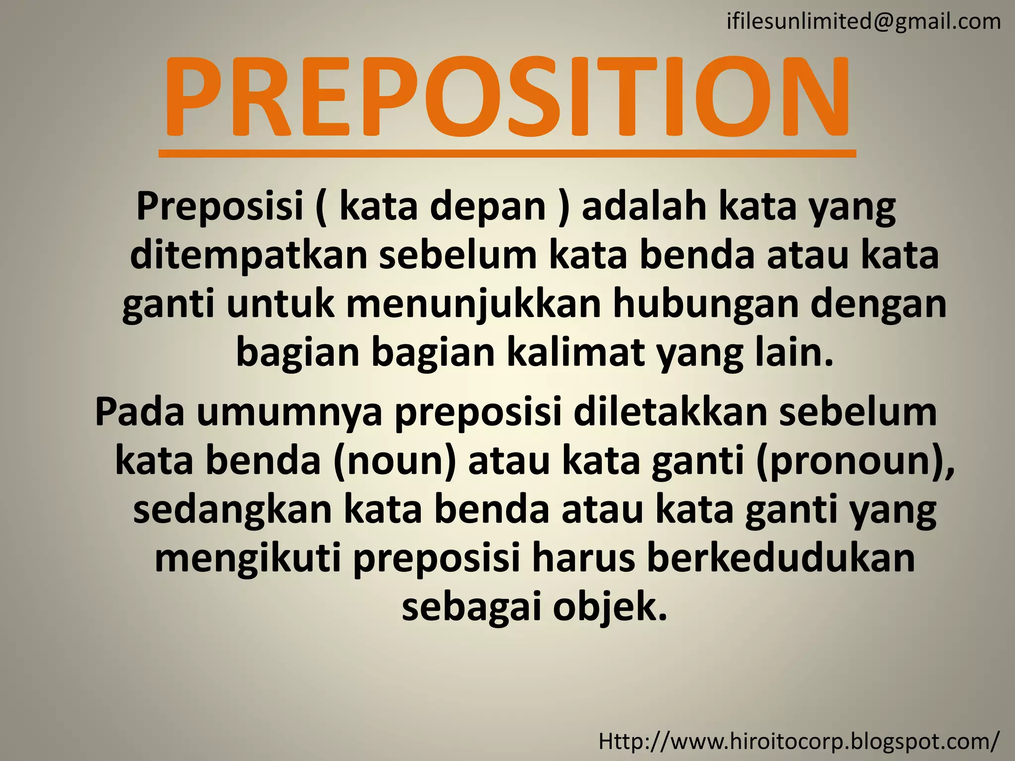 HIRO ITO - Preposition | PPTX